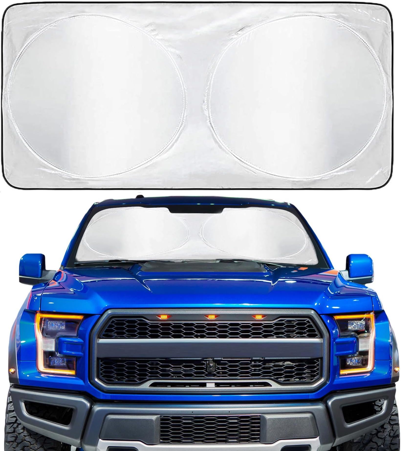 Amazon.com: Windshield Cover Sun Shade - Retractable Construction+Ultra ...
