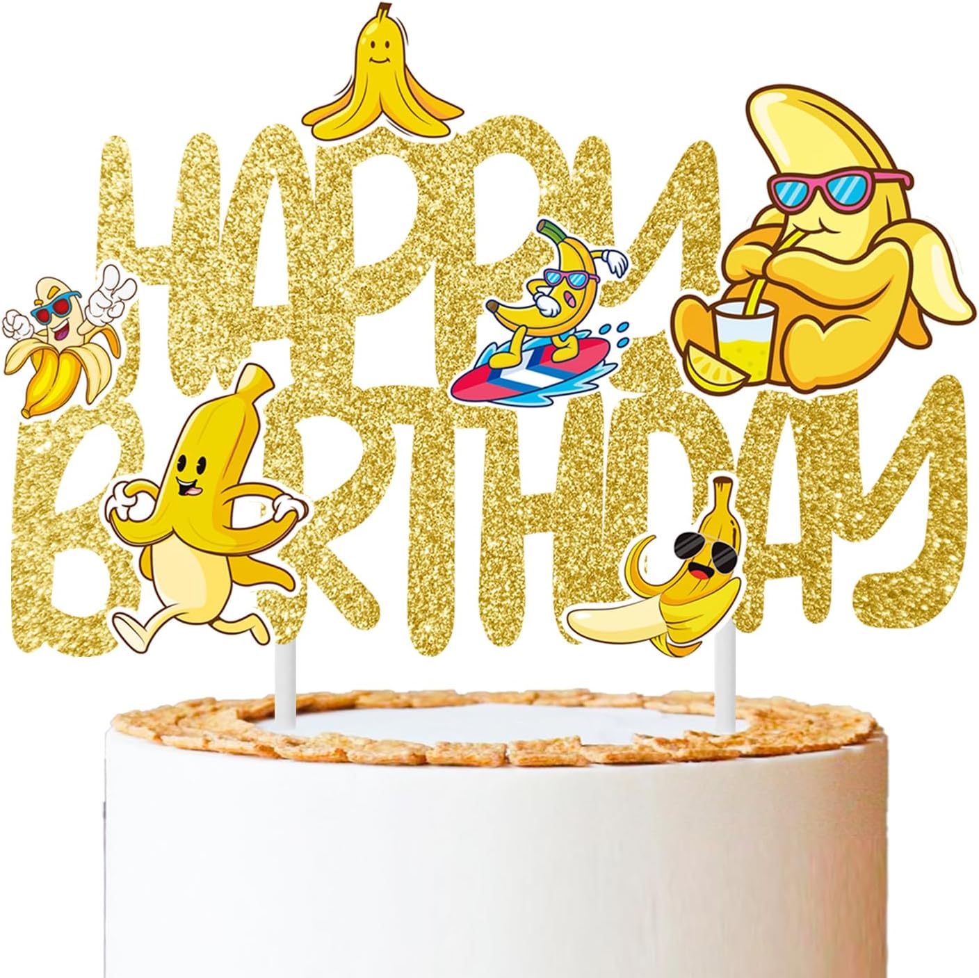 Amazon.com: Banana Cake Topper Bananas Birthday Cake Decorations ...