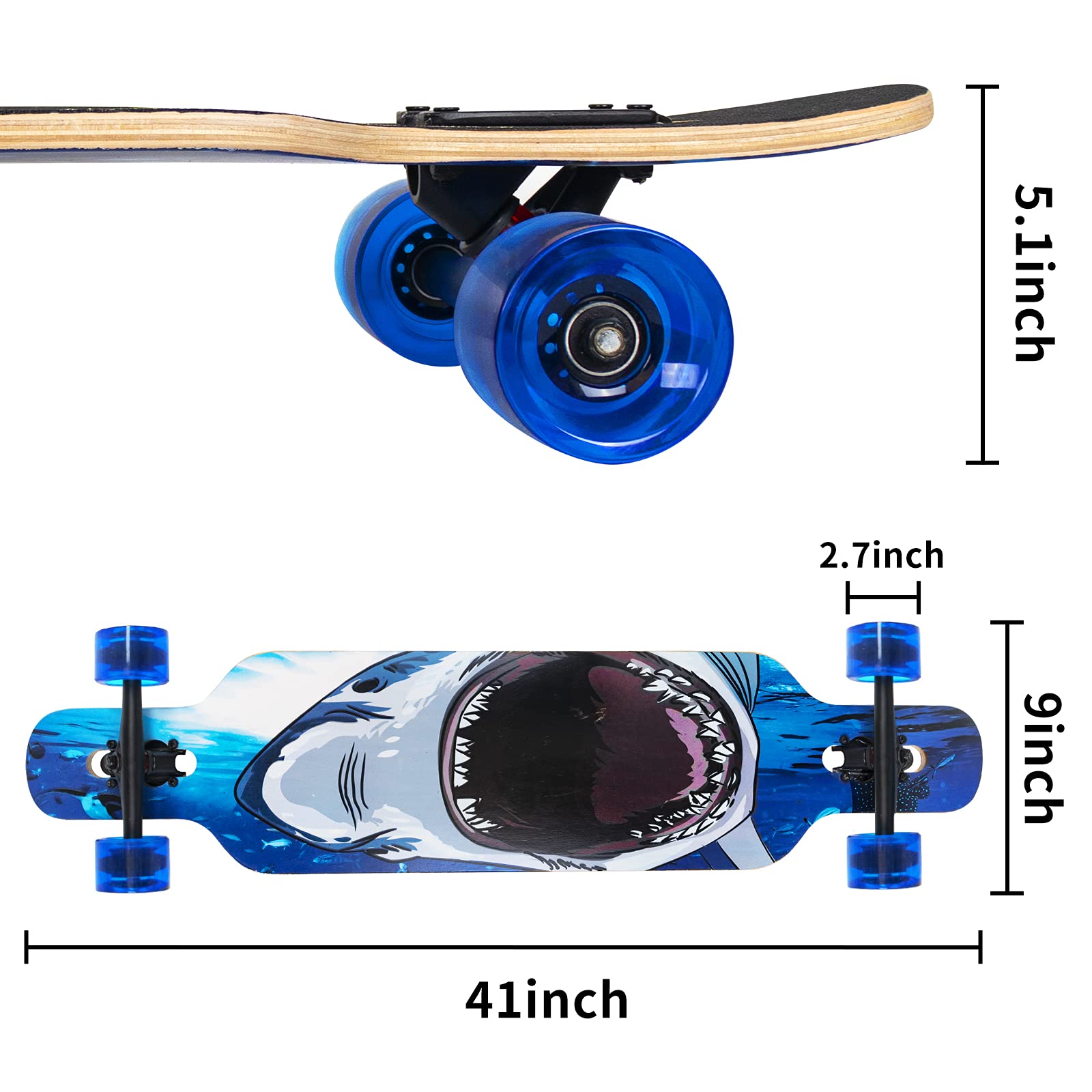 Snapklik.com : Nattork Longboards Skateboard 42 X 9 Inch For Adults ...