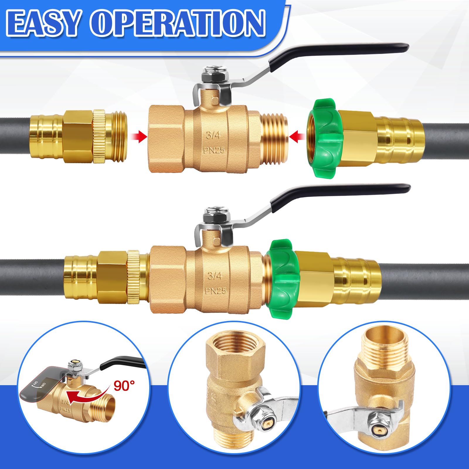 Snapklik.com : FANOVO Garden Hose Shut Off Valve, Upgraded Long Handle ...