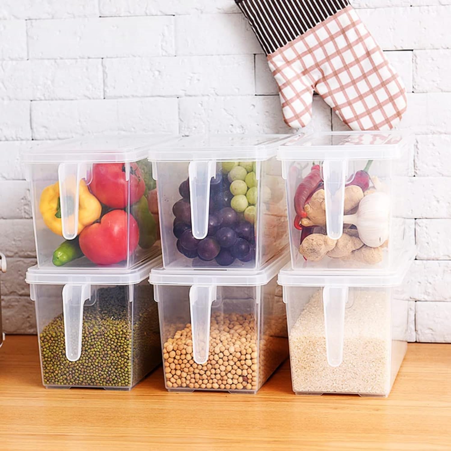 Buy Stysol Refrigerator Drawers, Kitchen Transparent Storage Box, Grain ...