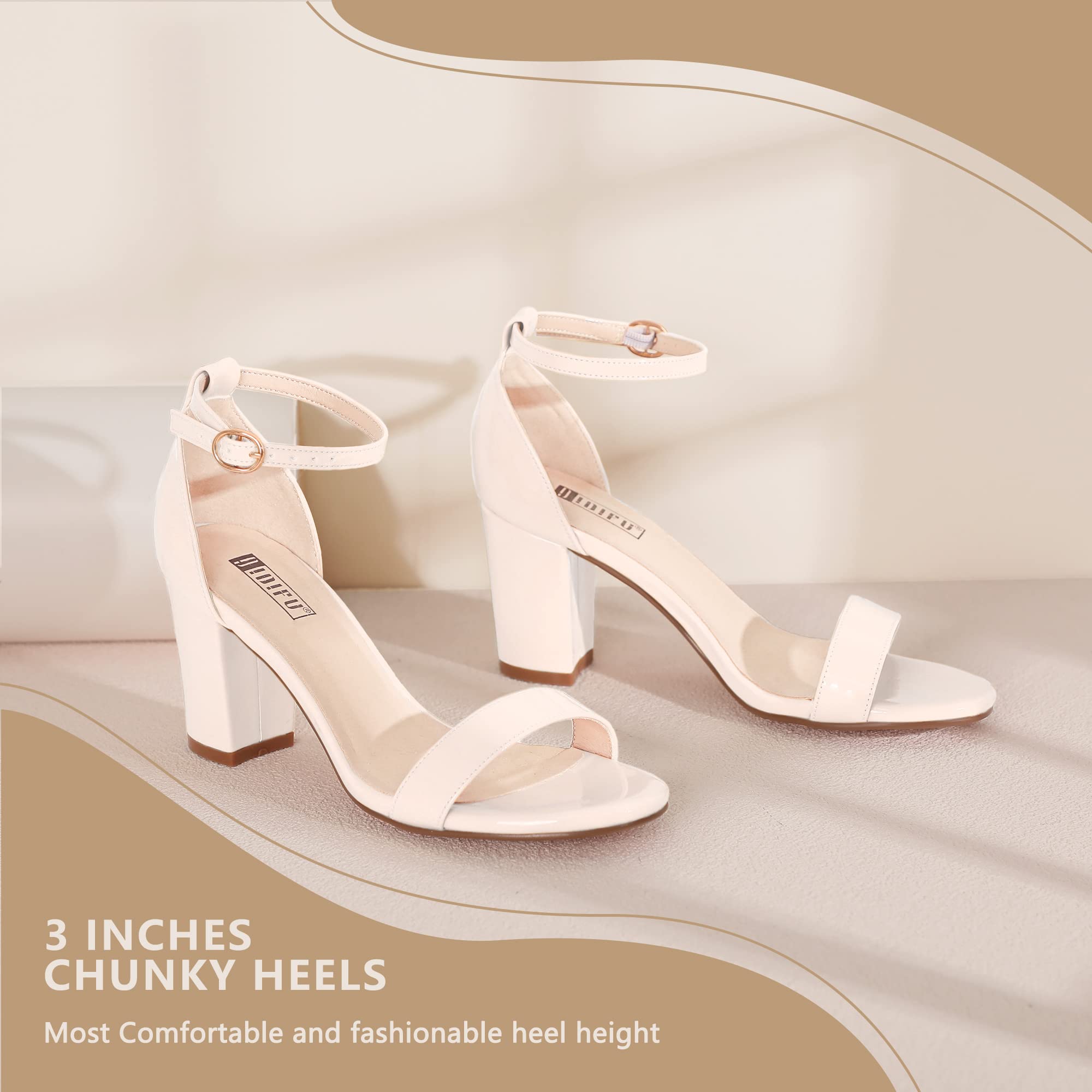 Snapklik.com : IDIFU Cookie-MI Block Heels 3 Inch Sandals Chunky Open ...