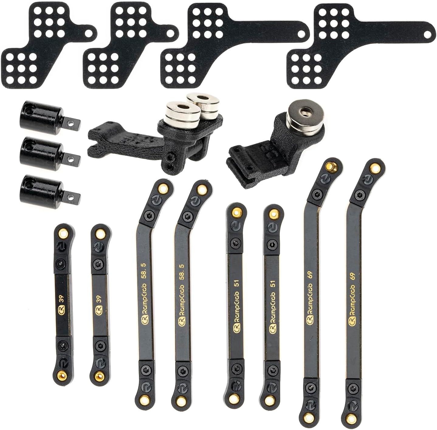 RampCrab High Clearance 4 Links Set for AX24, Front extend 6mm, Rear ...