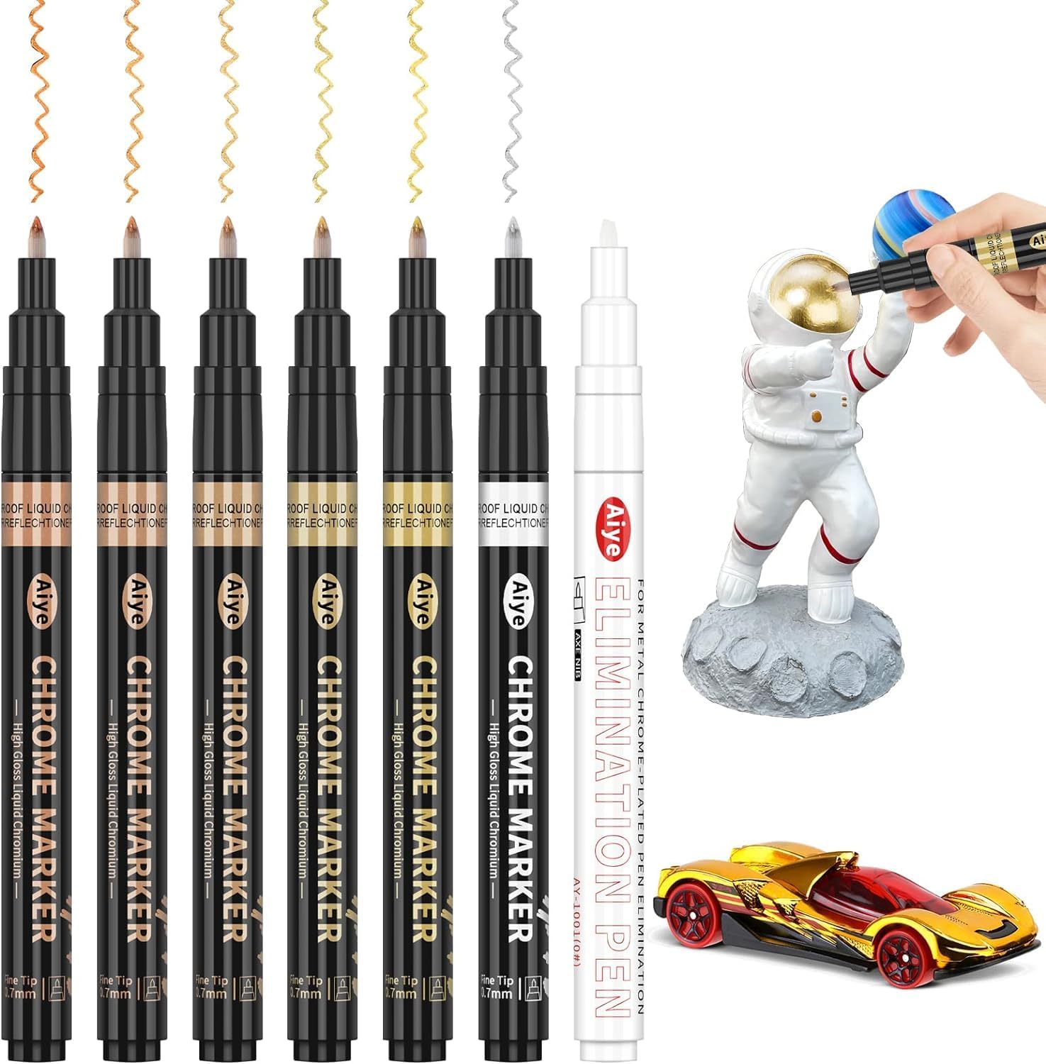 Amazon.com: Zoyomax 7Pcs Chrome Marker Set, Liquid Chrome Marker ...