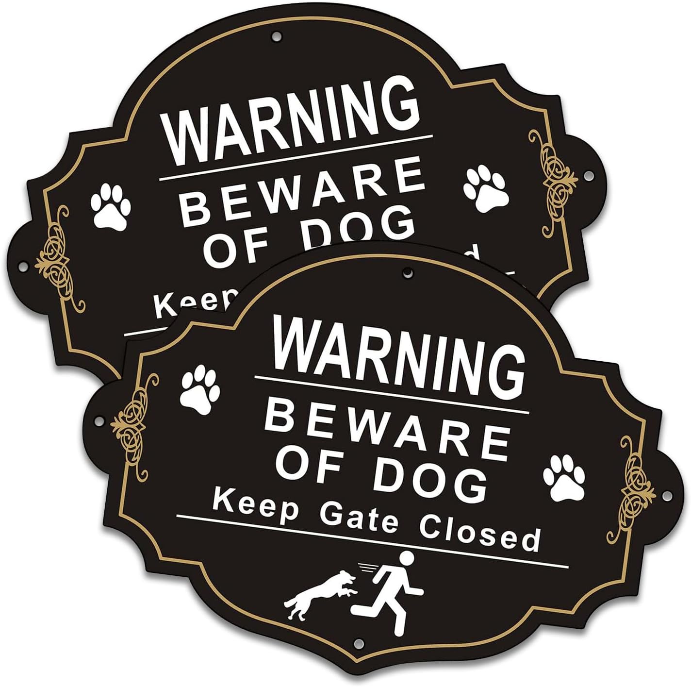 2 Pack Beware of Dog Signs for Fence, 10x8 inches Rust Free Aluminum ...