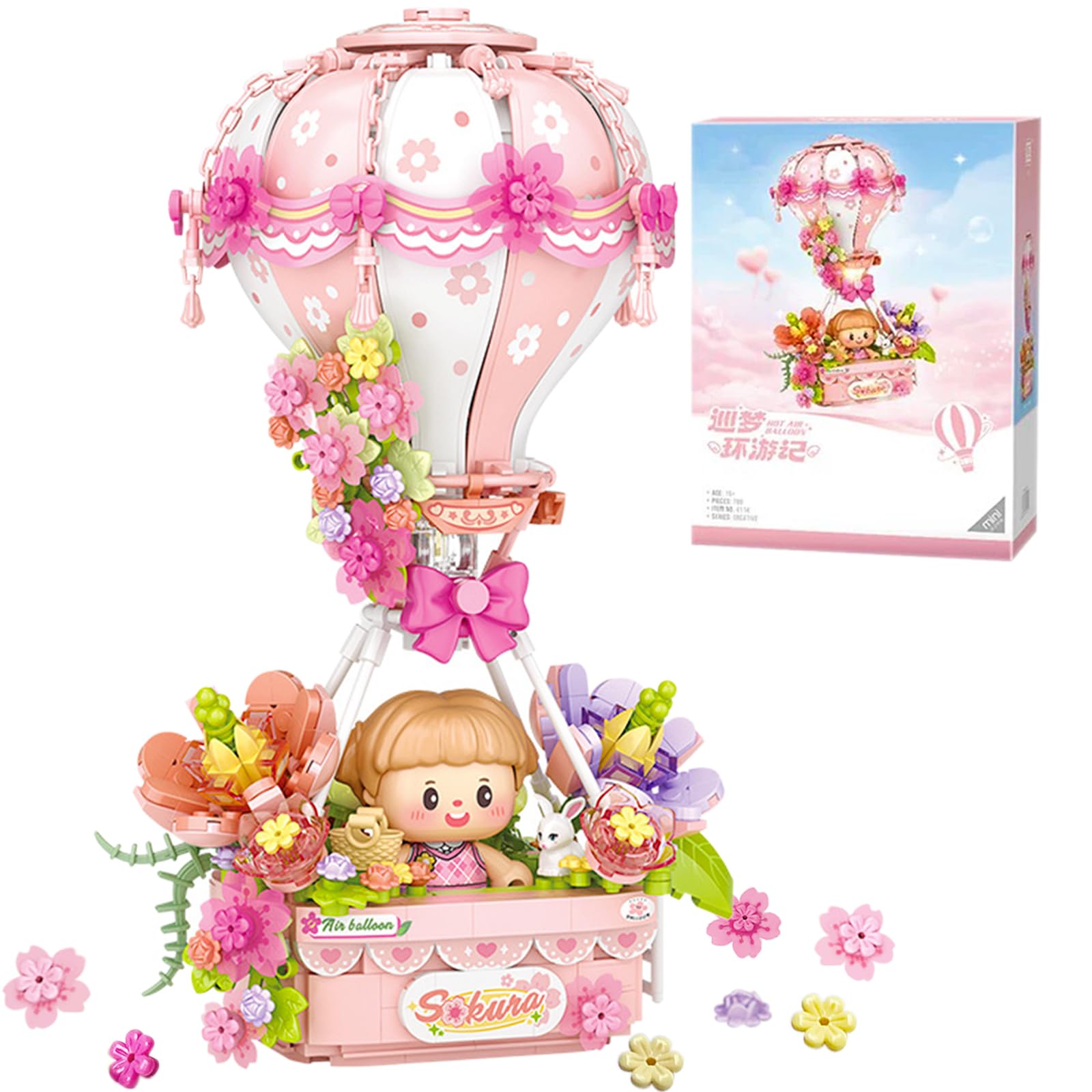 Amazon.com: TENYEAH Hot Air Balloon with Flowers Cherry Blossom Mini ...