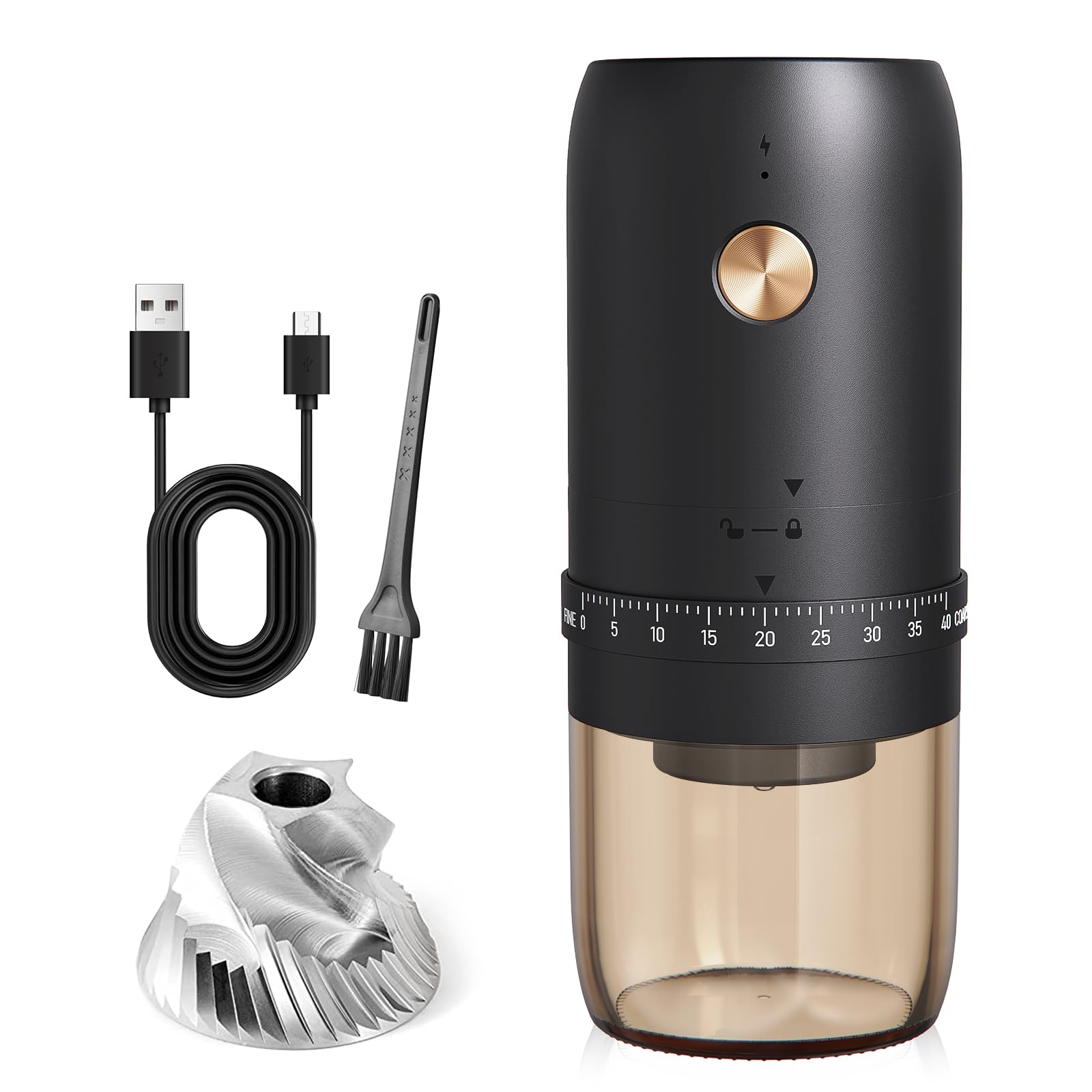 Amazon.com: Portable Electric Coffee Grinder， Upgraded External ...