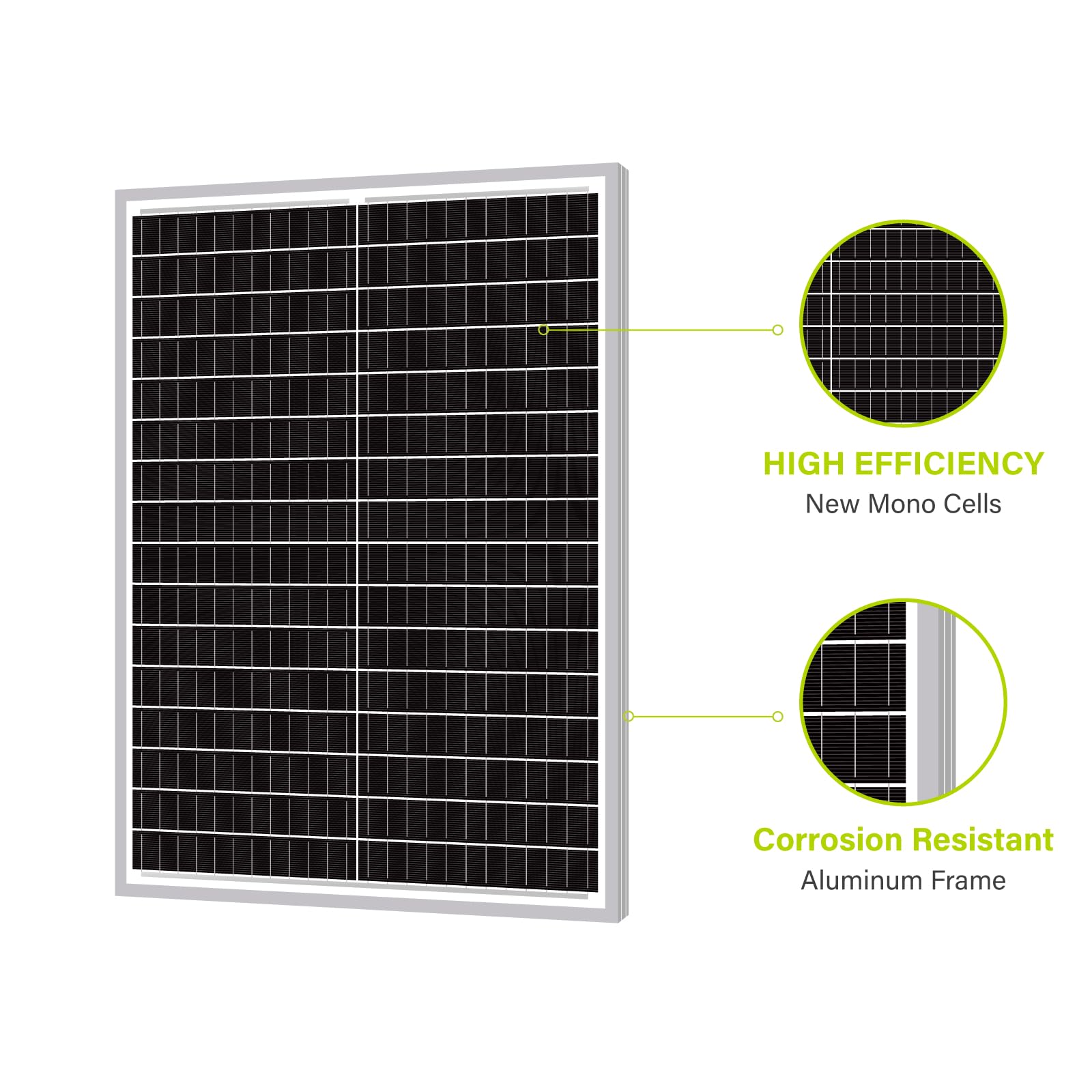 Snapklik.com : Newpowa 50W Mono Solar Panel 50 Watt Monocrystalline Module