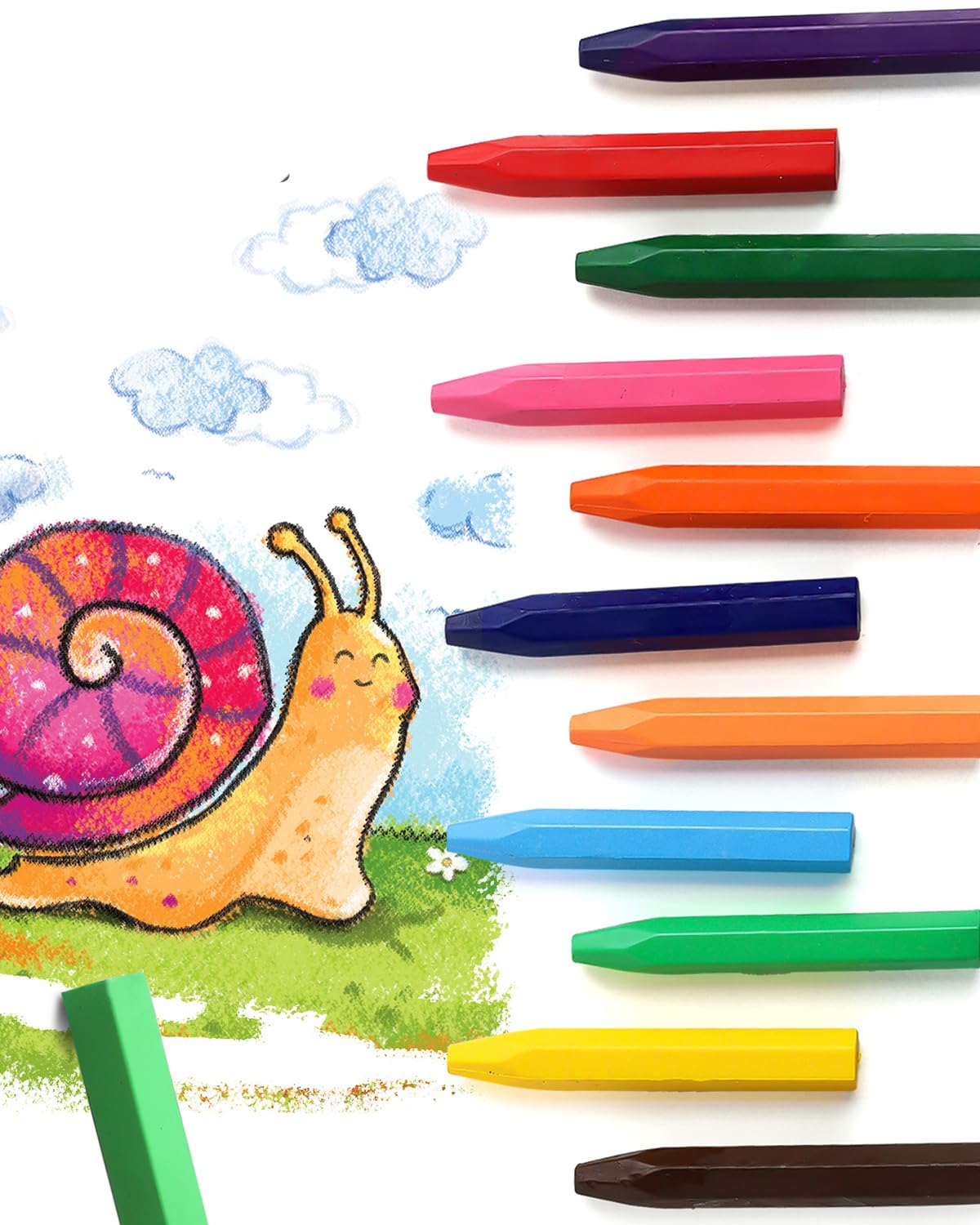 Intelliskills Premium 12 Pcs Jumbo Non Breakable Wax Crayon Sticks For ...