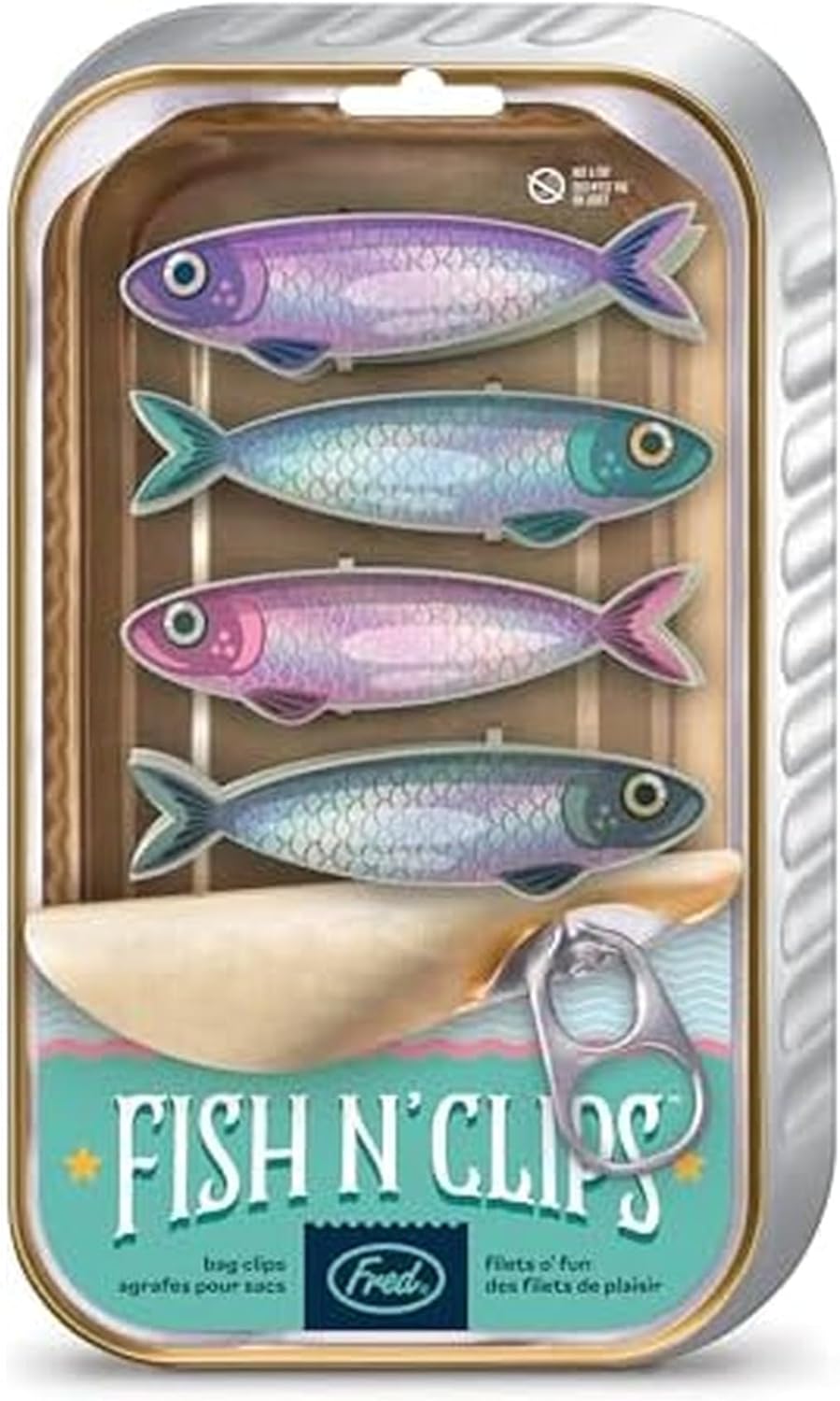 Amazon.com: Genuine Fred FISH 'N CLIPS Sardine Bag Clips, Set of 4 Food ...