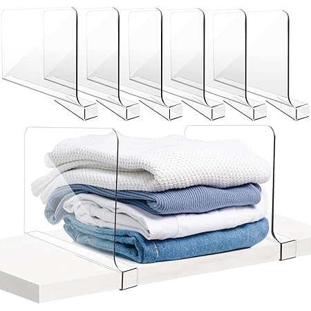 sourcing map L Type Shelf Dividers, PVC Clear Closet Shelf Separator ...