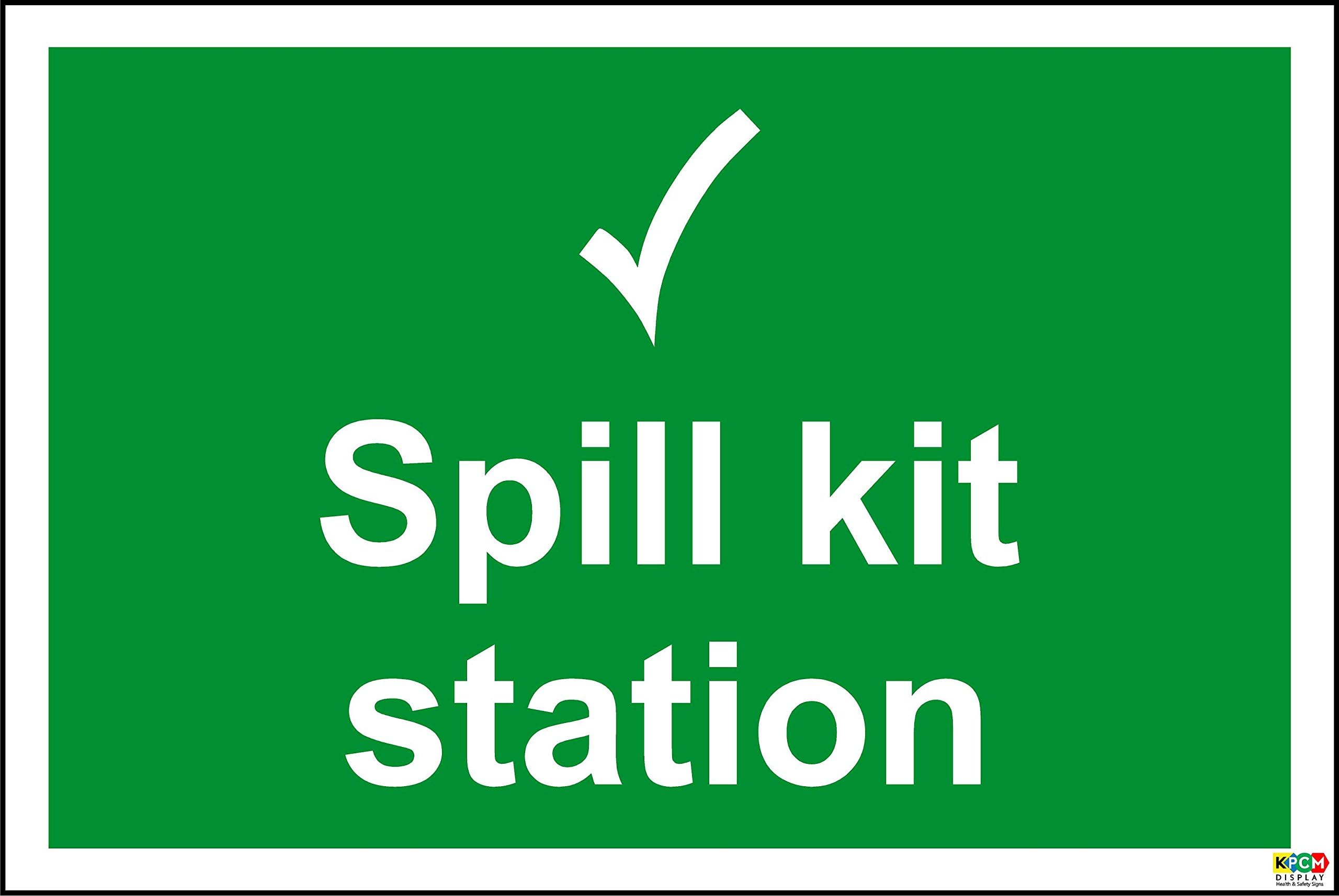 Spill Kit Station Sign - 1.2mm rigid plastic 300mm x 200mm : Amazon.co.uk