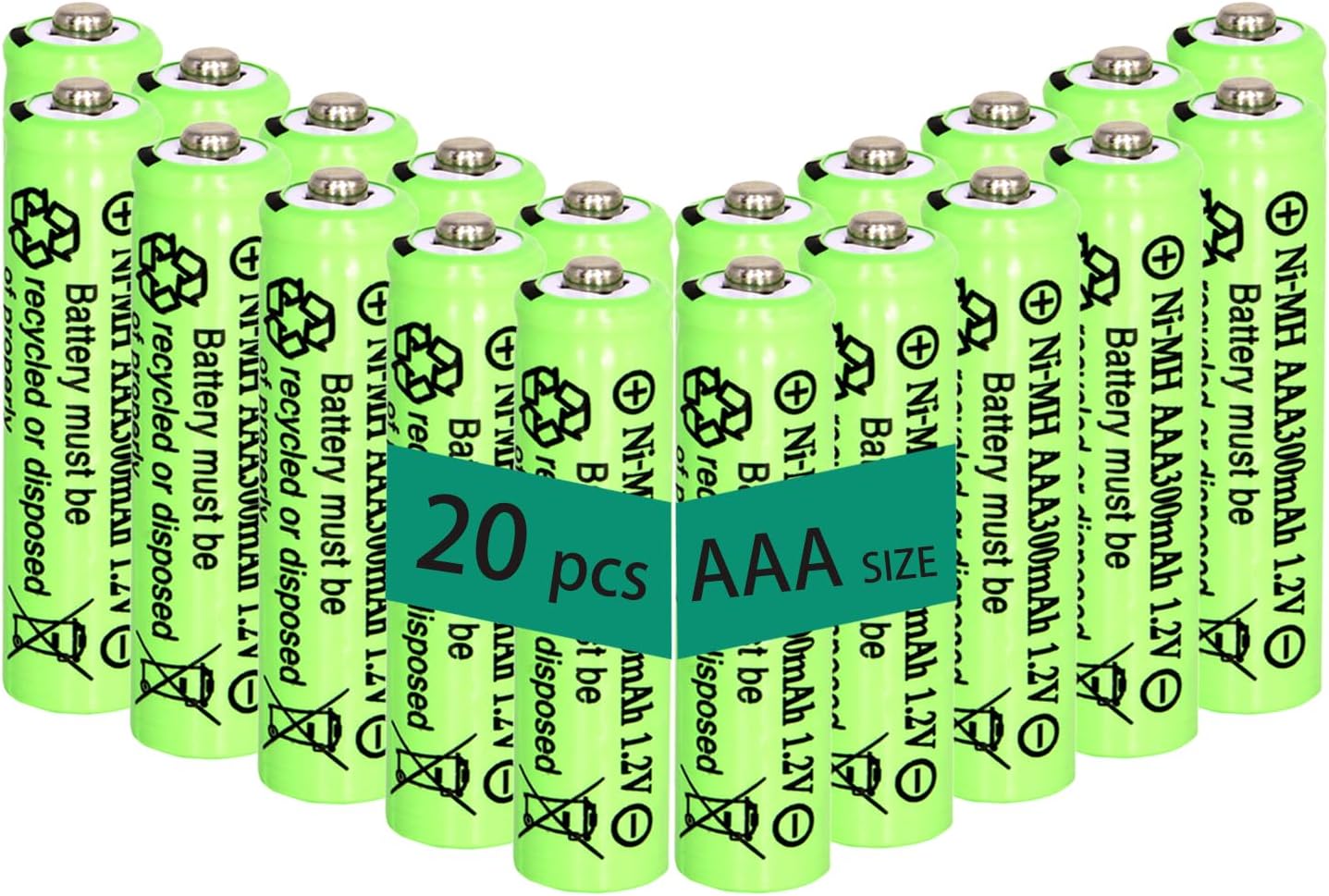 Amazon.com: Lombaour 1.2V AAA 300mAh Ni-MH Rechargeable Batteries for ...