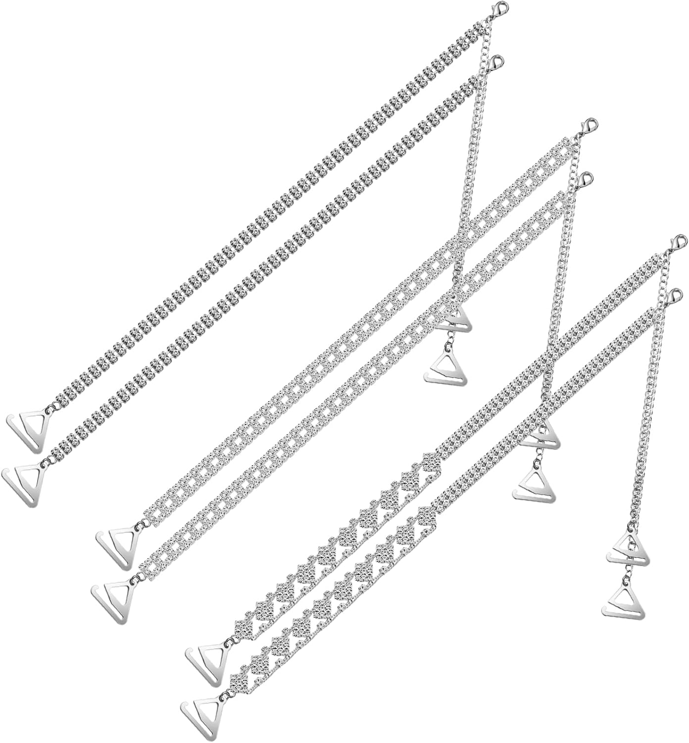 Amazon.com: Landical 3 Pairs Rhinestone Shoulder Straps Crystal Bra ...