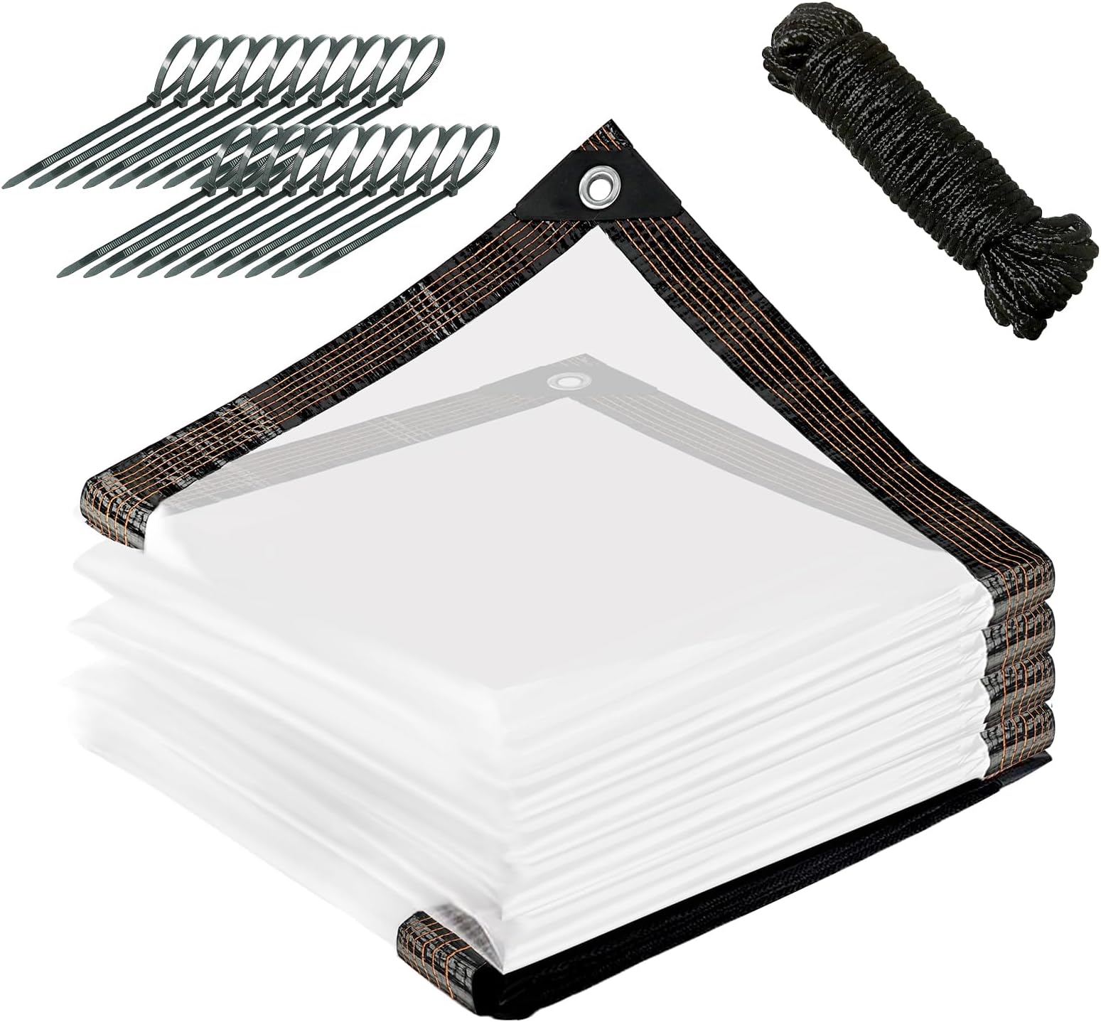 Amazon.com: WOVTE Clear Tarp, 8x10ft Clear Tarps, Transparent ...