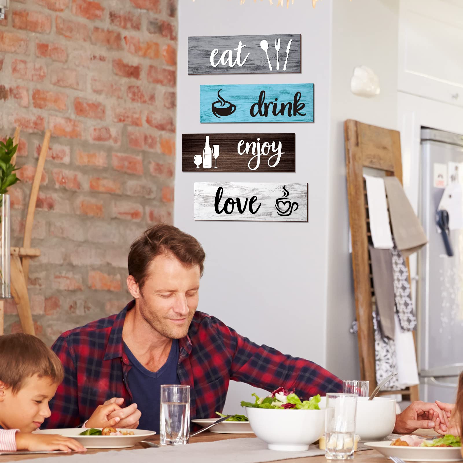 Snapklik.com : 4 Pcs Farmhouse Kitchen Wall Decor Eat Drink Enjoy Love ...