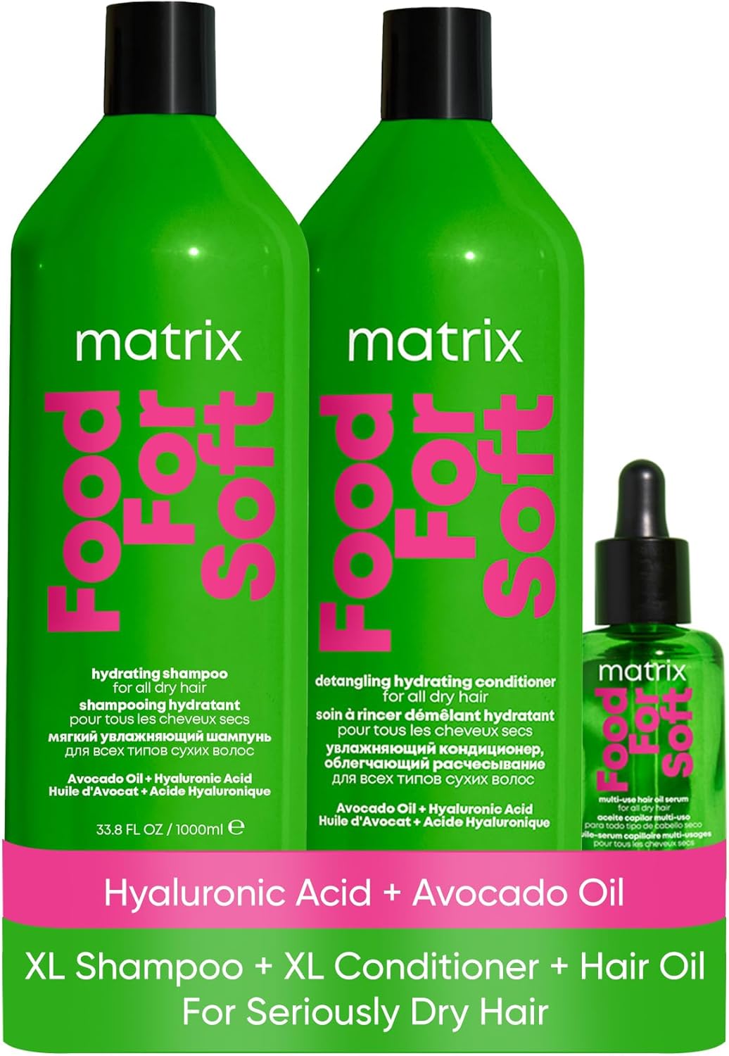 Matrix Food for Soft Hydrating shampoo 1L, detangling conditioner 1L ...