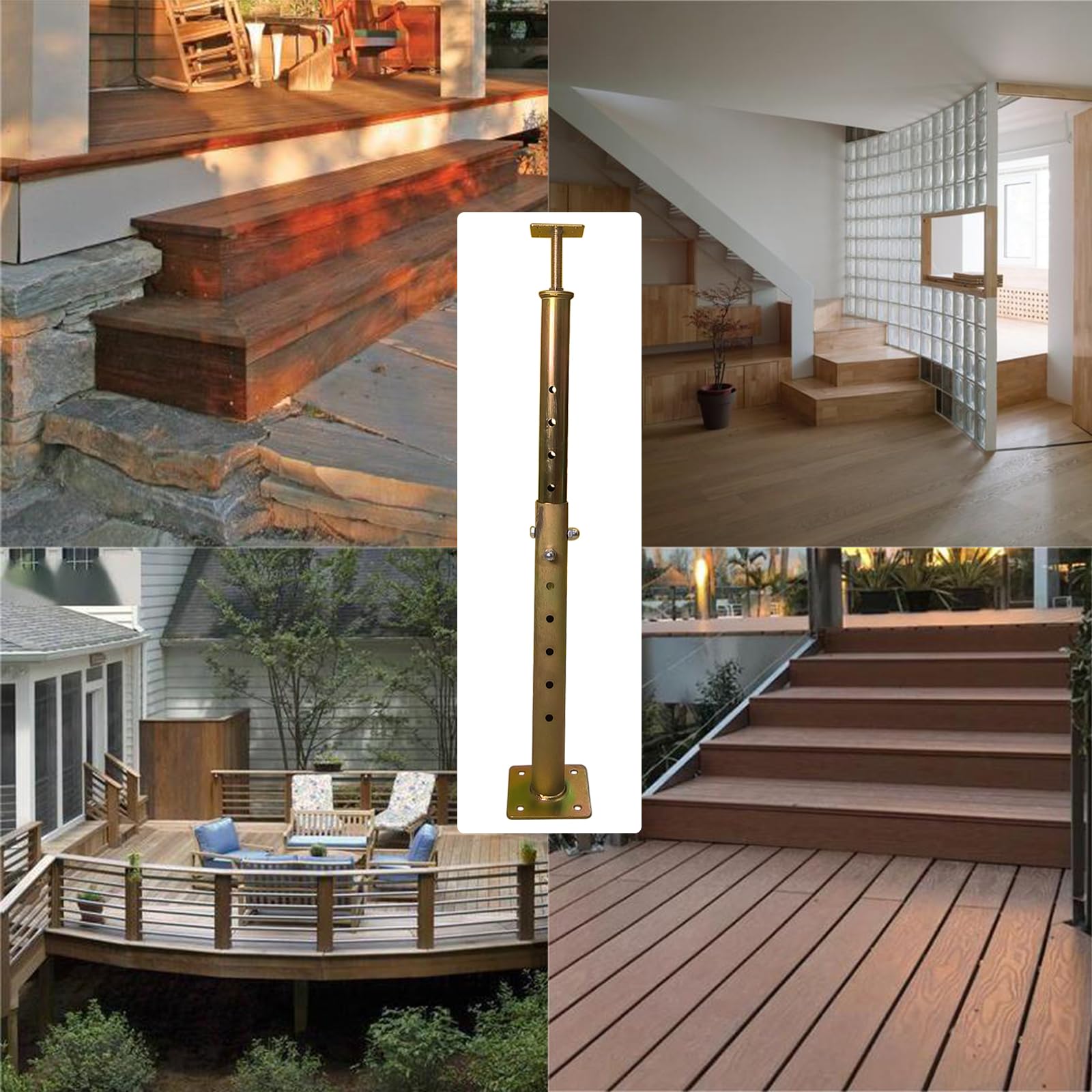 ASTAMOTOR 19.5"-34.5" Height Range Adjustable House Floor Jacks Post ...