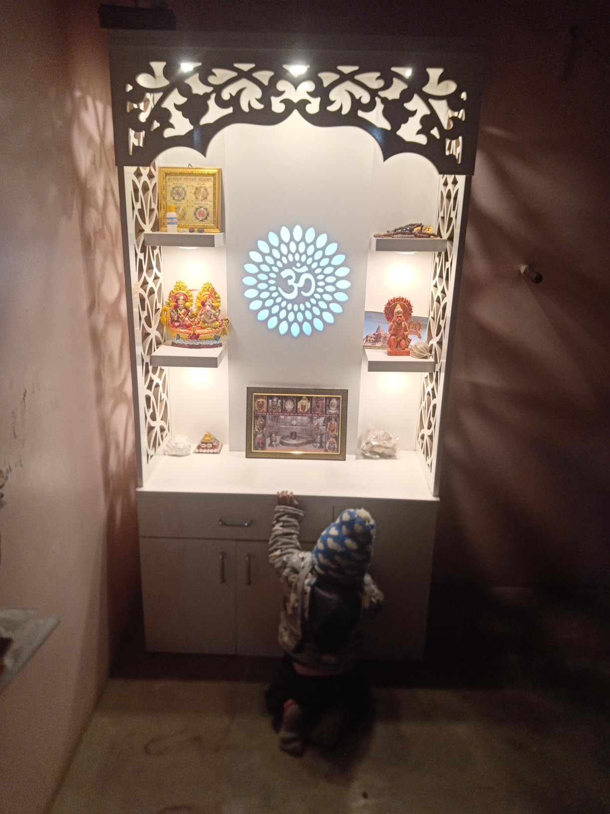Alpine Willow 3X6 ft Wooden Temple I Mandir for Home I Pooja Temple I ...