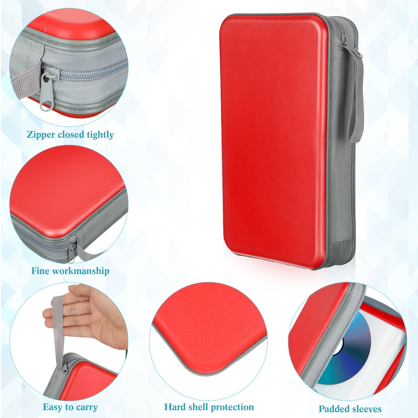 Mumufy 6 Pieces CD Case DVD Case Holder 80 Capacity Hard Plastic CD ...