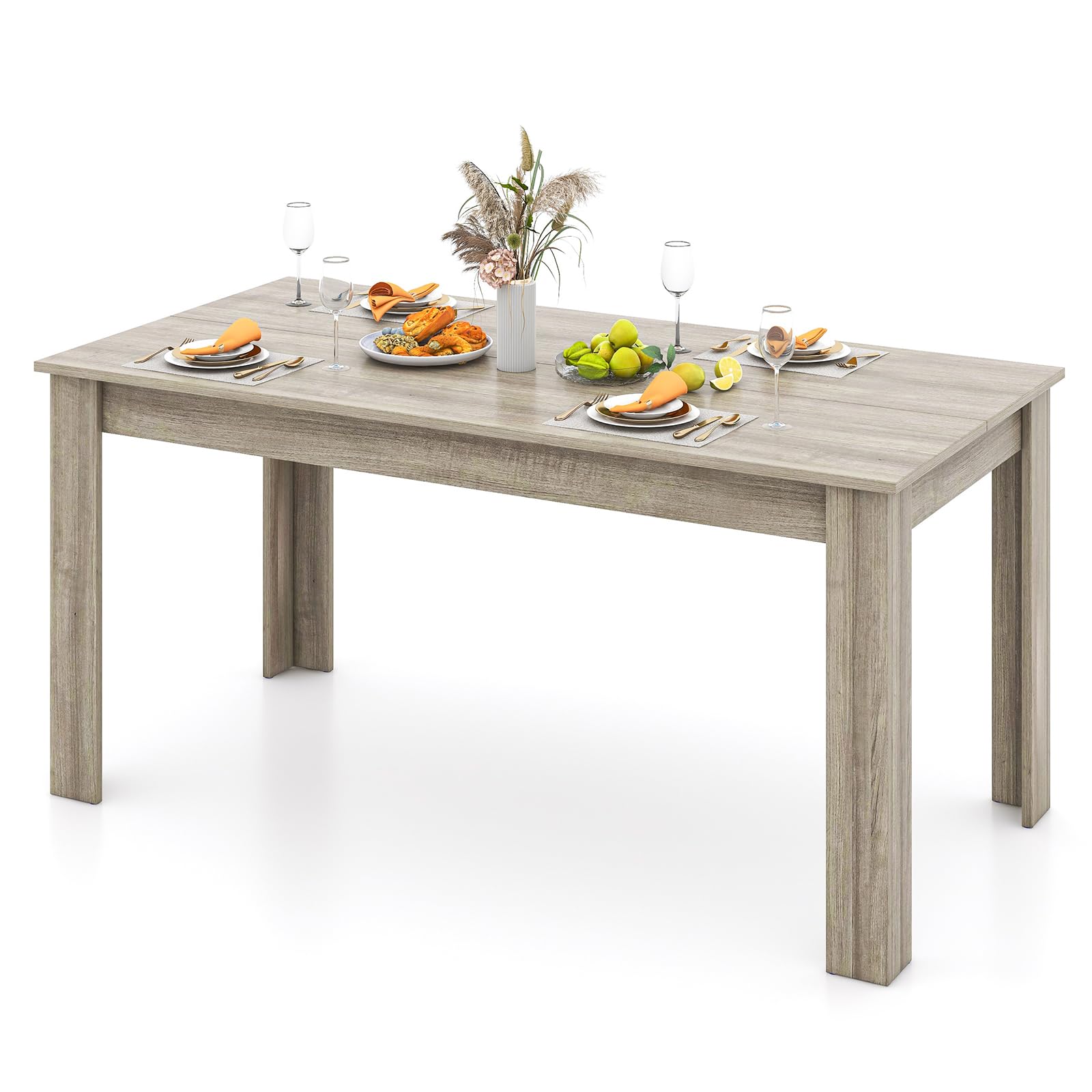Amazon.com - LDAILY Dining Table, Modern Dining Room Table for 4-6 ...
