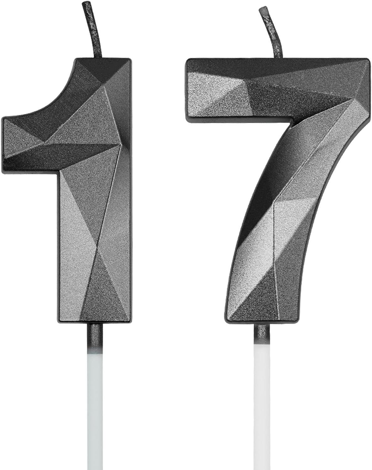Amazon.com: 17th & 71st Birthday Candles for Cake, Black Number 17 71 ...