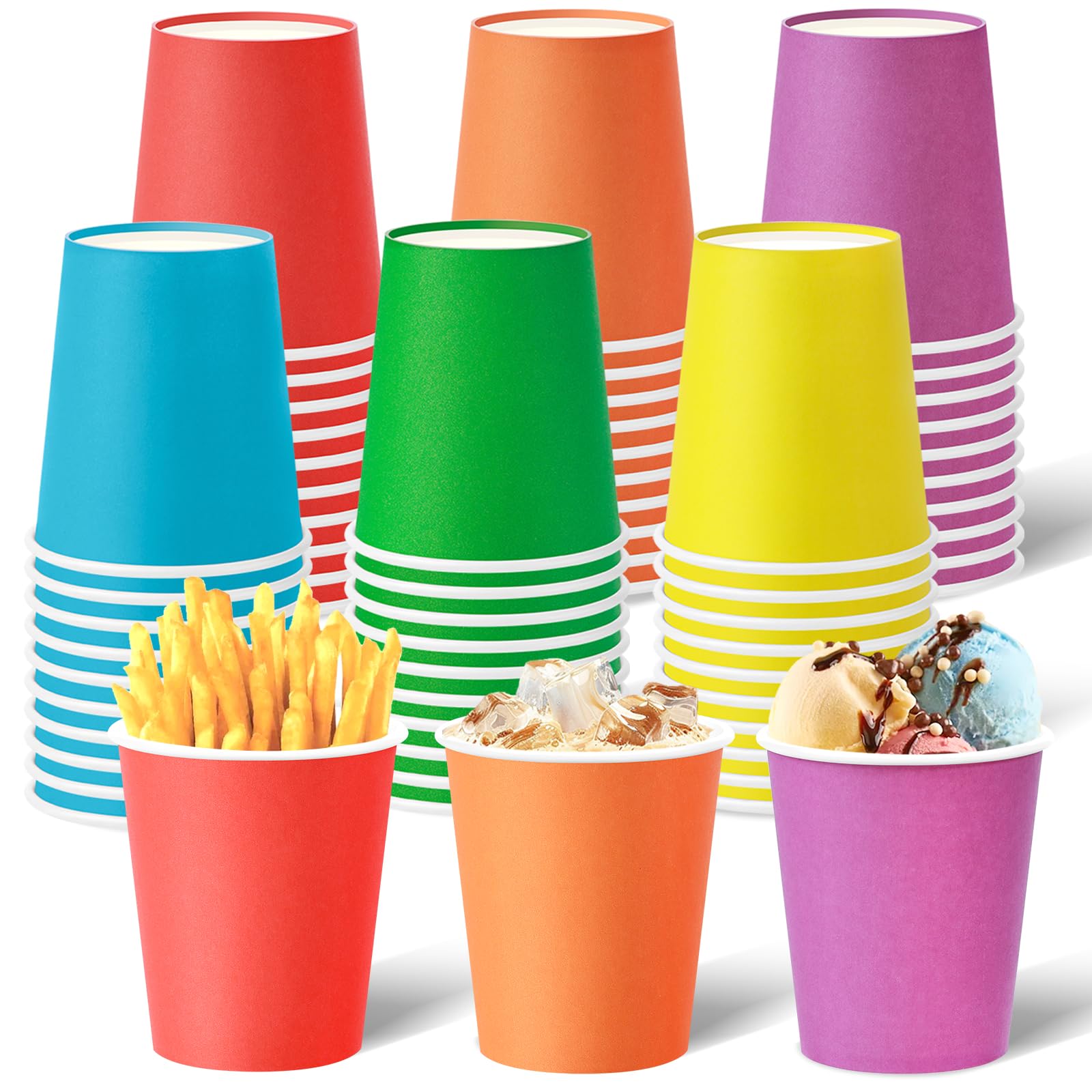 Amazon.com: KesaPlan 60 PCS Disposable Paper Cups 9 OZ Colored Party ...