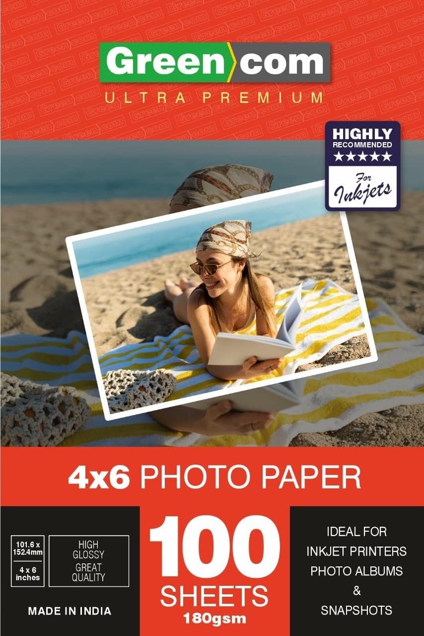 GREENCOM Premium Plus Glossy Photo Paper 4x6 '' 10x15 cm 100 Sheets ...