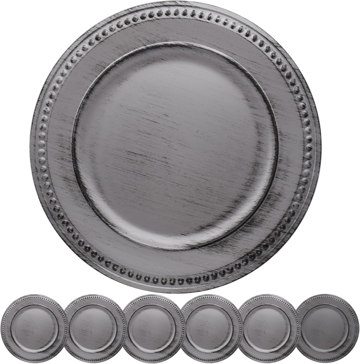 Amazon.com | FAYAMILA 6 Pack Vintage Charger Plates 13" Beaded Round ...