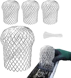 4 Pcs Downspouts Gutter Guards, 3.5 Inch Aluminum Gutter Guard Filter ...