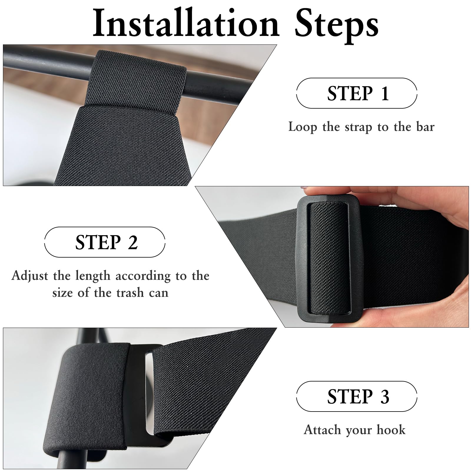 2 Pcs Trash Can Lid Lock, Trash Can Bands Adjustable Garbage Can Lock ...