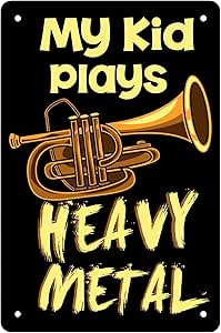 Amazon.com: Trombone Heavy Metal Funny Retro Metal Sheet Signs, Wall ...