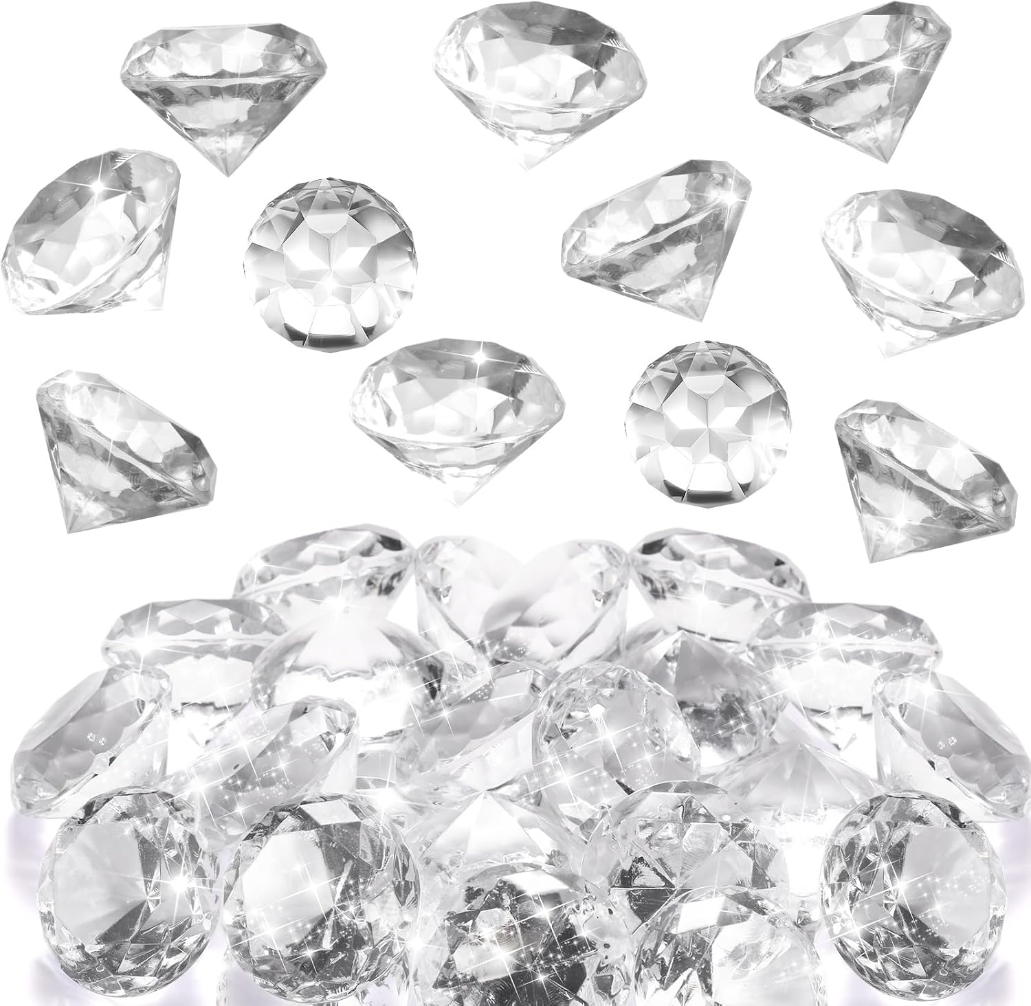 Amazon.com: Zomiboo 16 Pcs Acrylic Diamond Large Gems Pirate Round ...