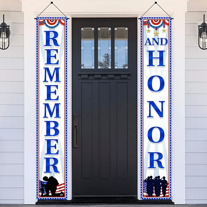 Amazon.com : 71" X 12" Memorial Day Banner, Memorial Day Decorations ...