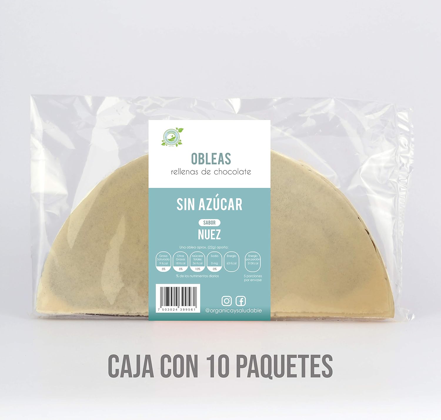 Organica y Saludable Obleas Amaranto sin Azúcar, Sabor Nuez, 50 Piezas : Amazon.com.mx ...