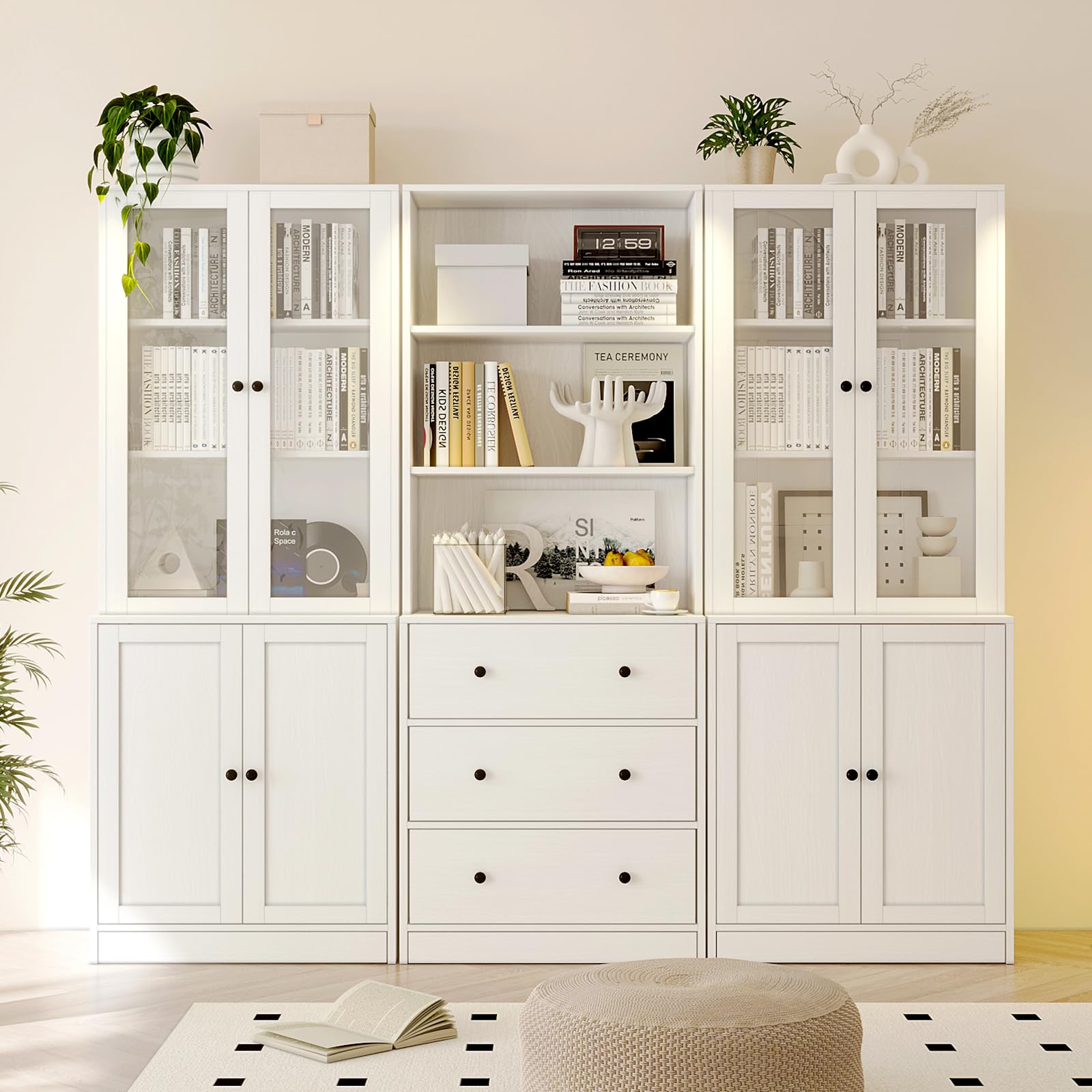 Amazon.com: TUSY 71" Bookshelf Bookcase, 3-Tier Modern Bookshelves 3 ...