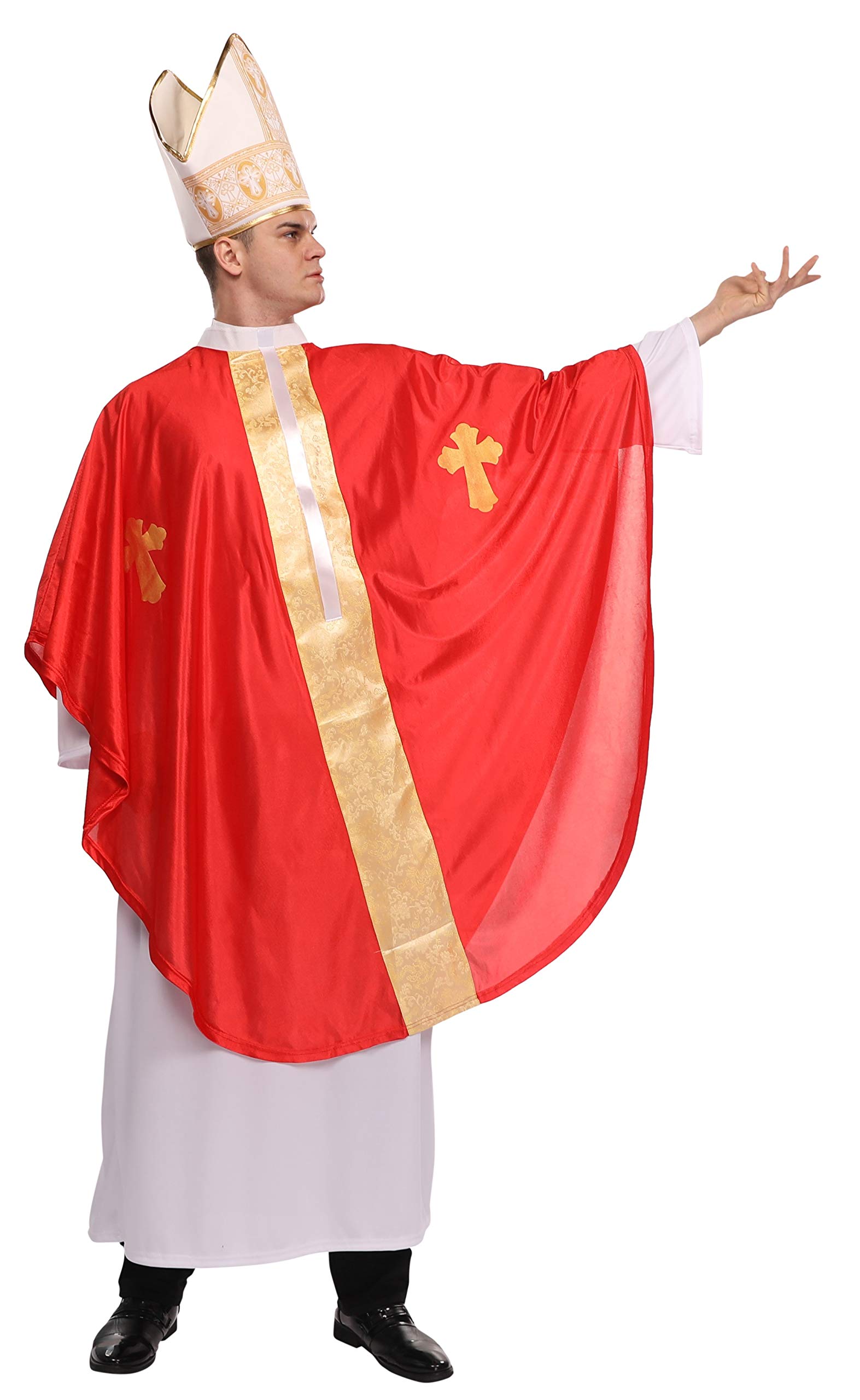 Adult Pope Halloween Costume Biblical Catholic Cardinal Bishop Outfit ...