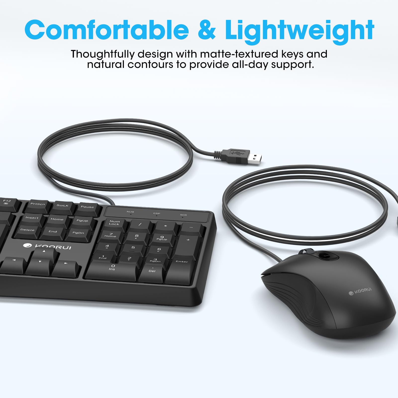 Snapklik.com : Wired Keyboard And Mouse Combos, KOORUI Keyboard USB-A ...