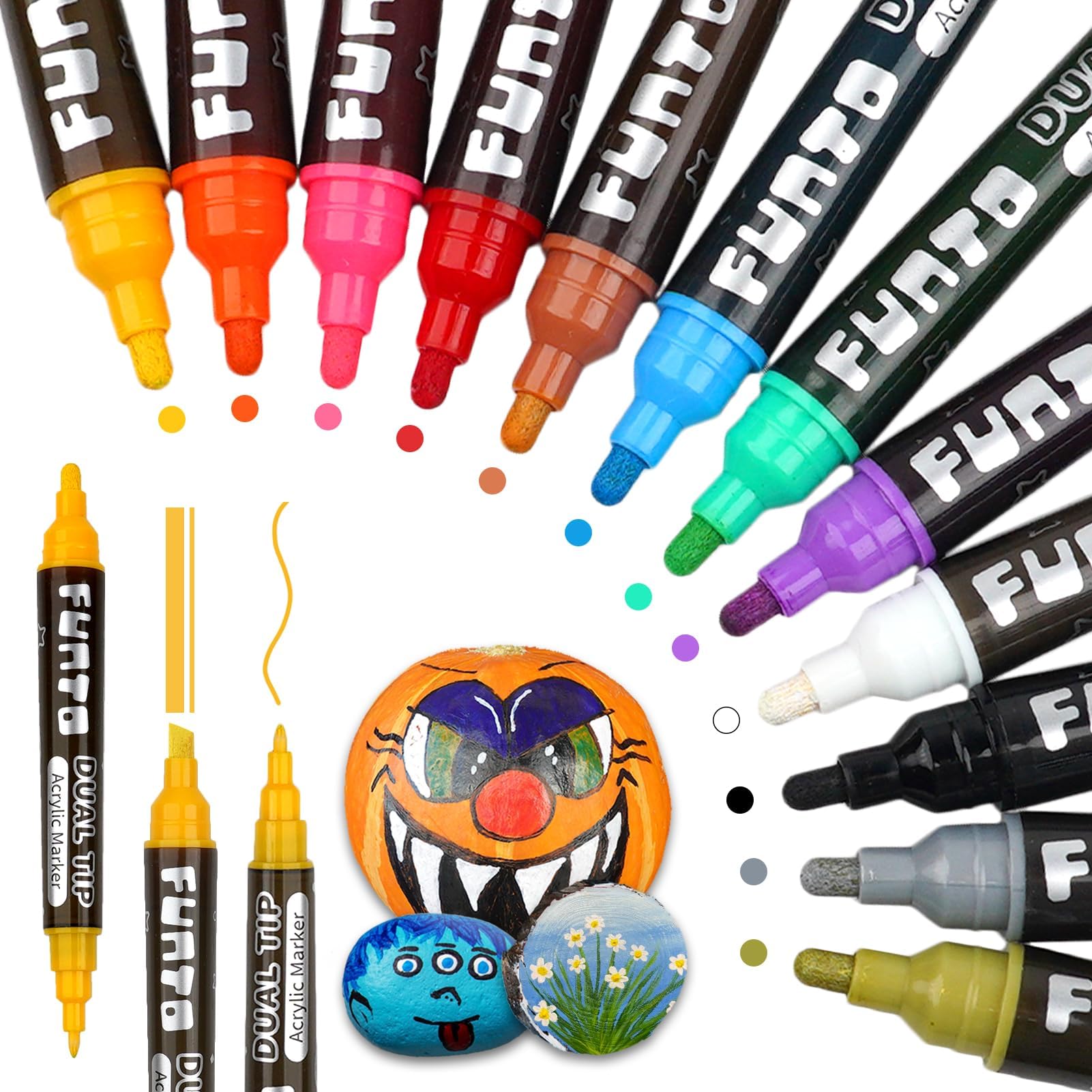 Amazon.com: Handy Crafts Acrylic Paint Pens - 15 Colors, Extra Fine ...