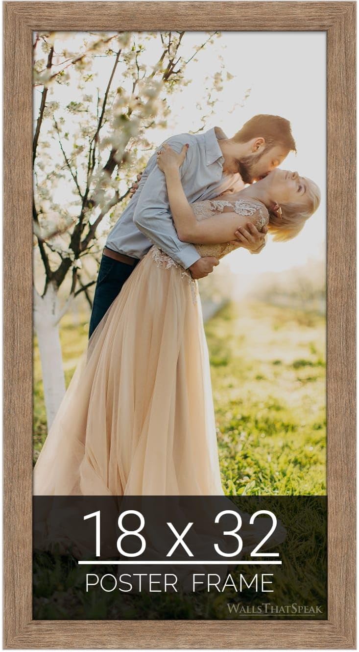 Amazon.com - wallsthatspeak 18x32 Brown Barnwood Picture Frame for ...