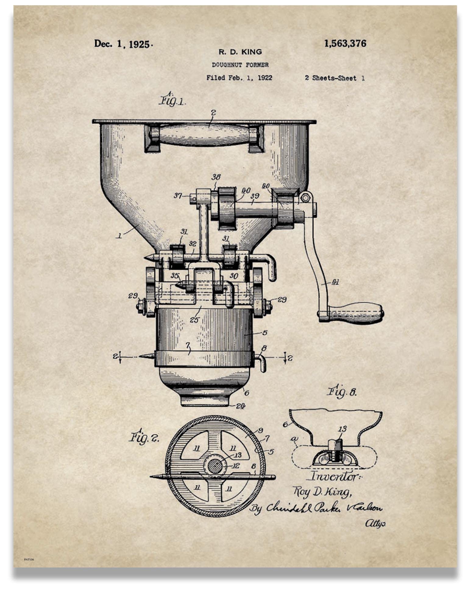 Vintage Donut Drawings