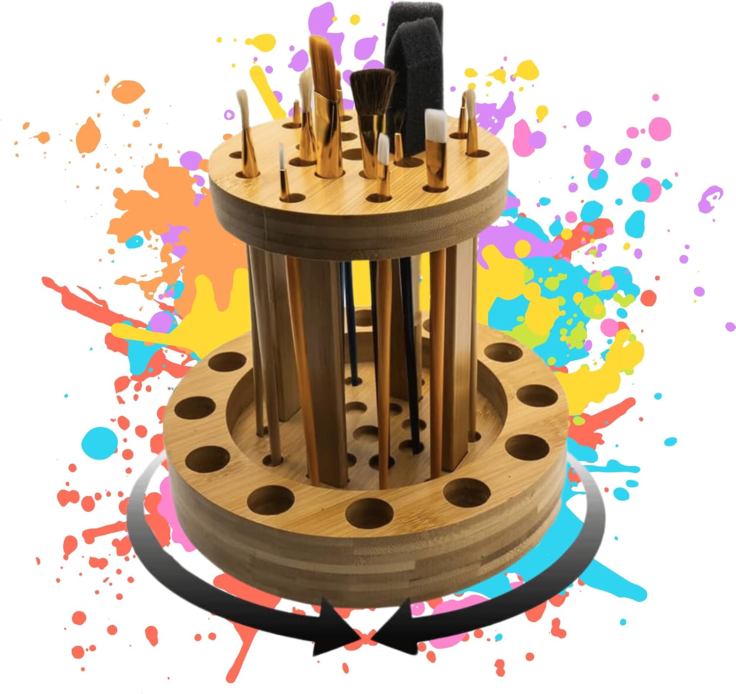 Amazon.com: Meadows Art Supplies Paint Brush Holder - Rotating ...