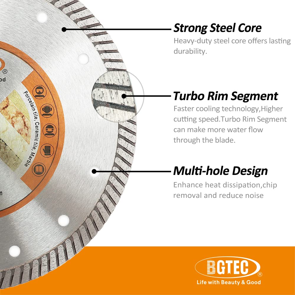 Snapklik.com : BGTEC Diamond Tile Blade,1pc 7" Super Thin Turbo Rim ...