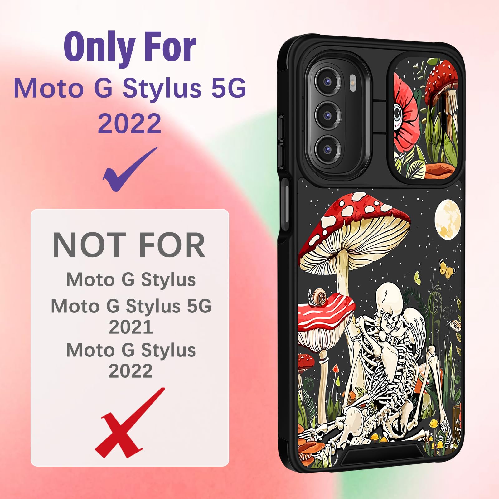 Snapklik.com : Funermei For Moto G Stylus 5G 2022 Case - Skeleton Skull ...