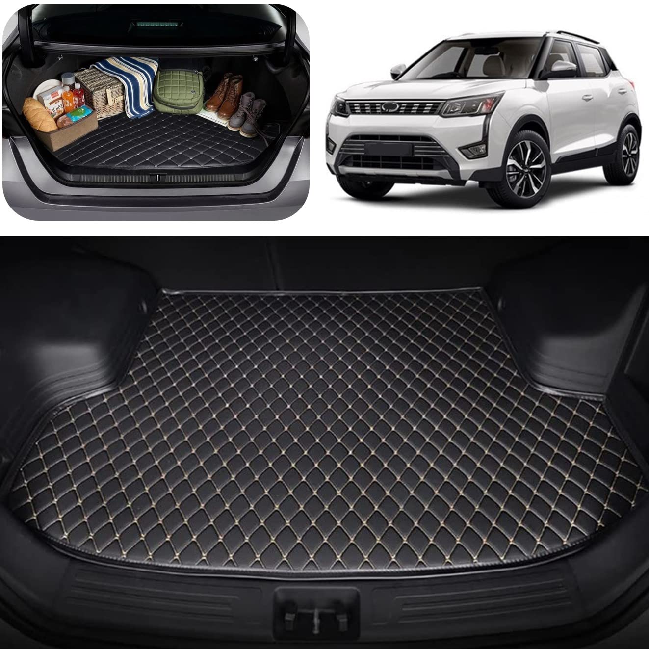 Vah@n Expo 7D Leather Luxury Car Trunk Mat/Dicky/Boot Mat Suitable For ...