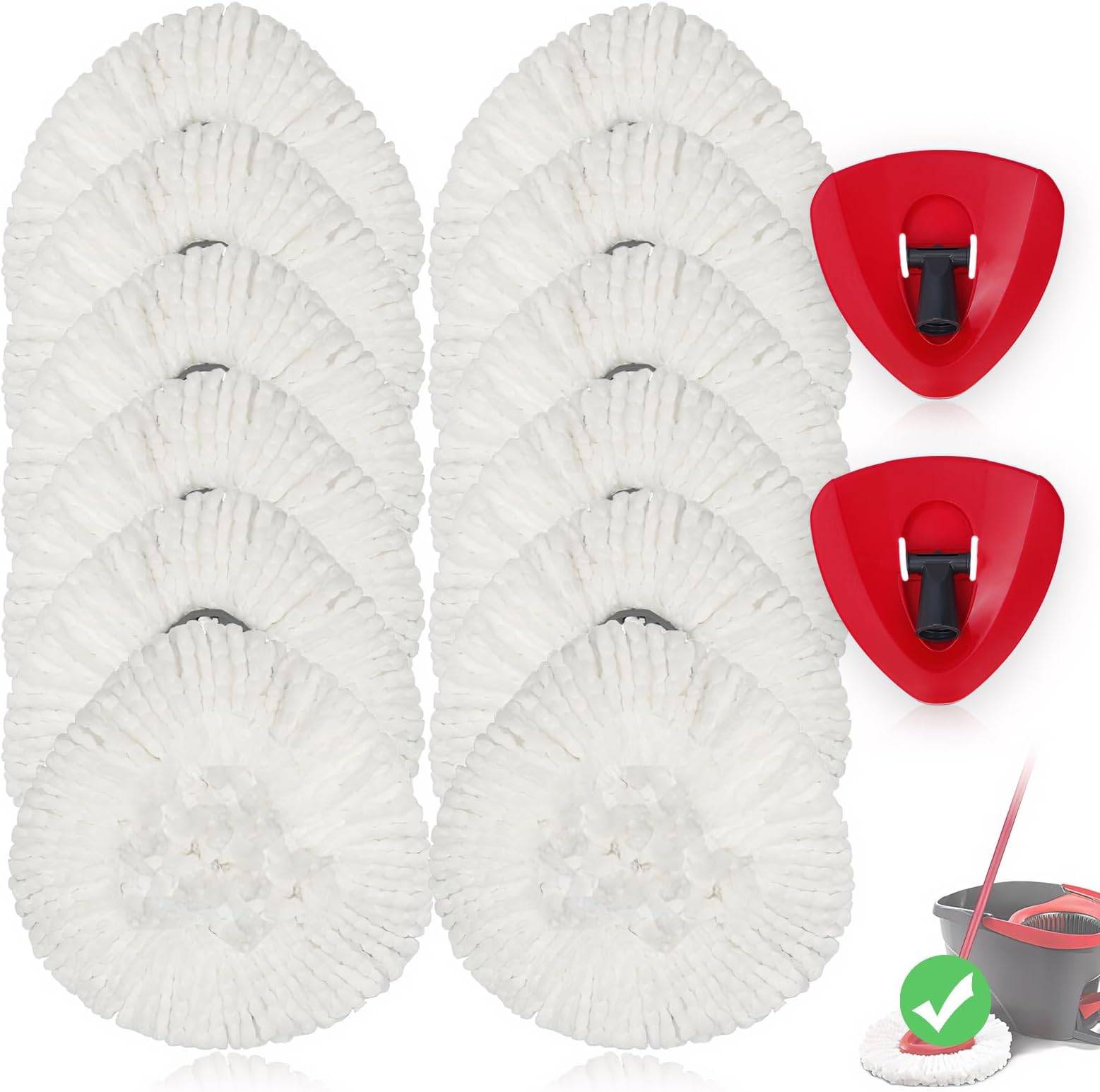 Amazon.com: 4 Pack Spin Mop Replacements Head Compatible for Oceda ...