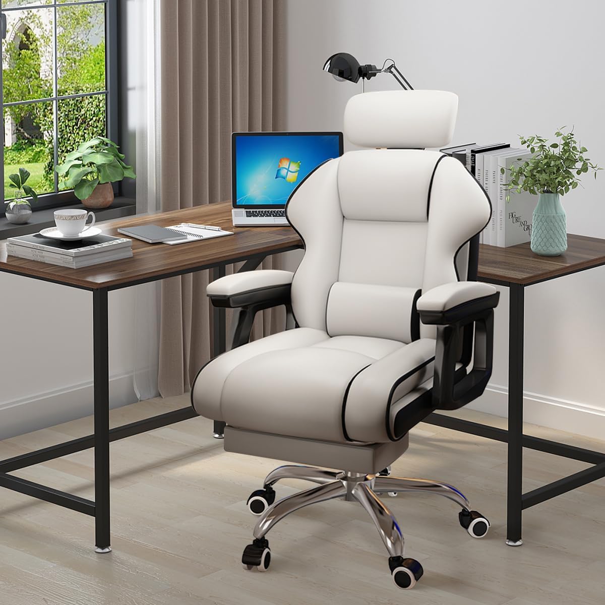 WXJHL Chair Office Desk Chair Big and Tall Office Desk Chair with Foot ...