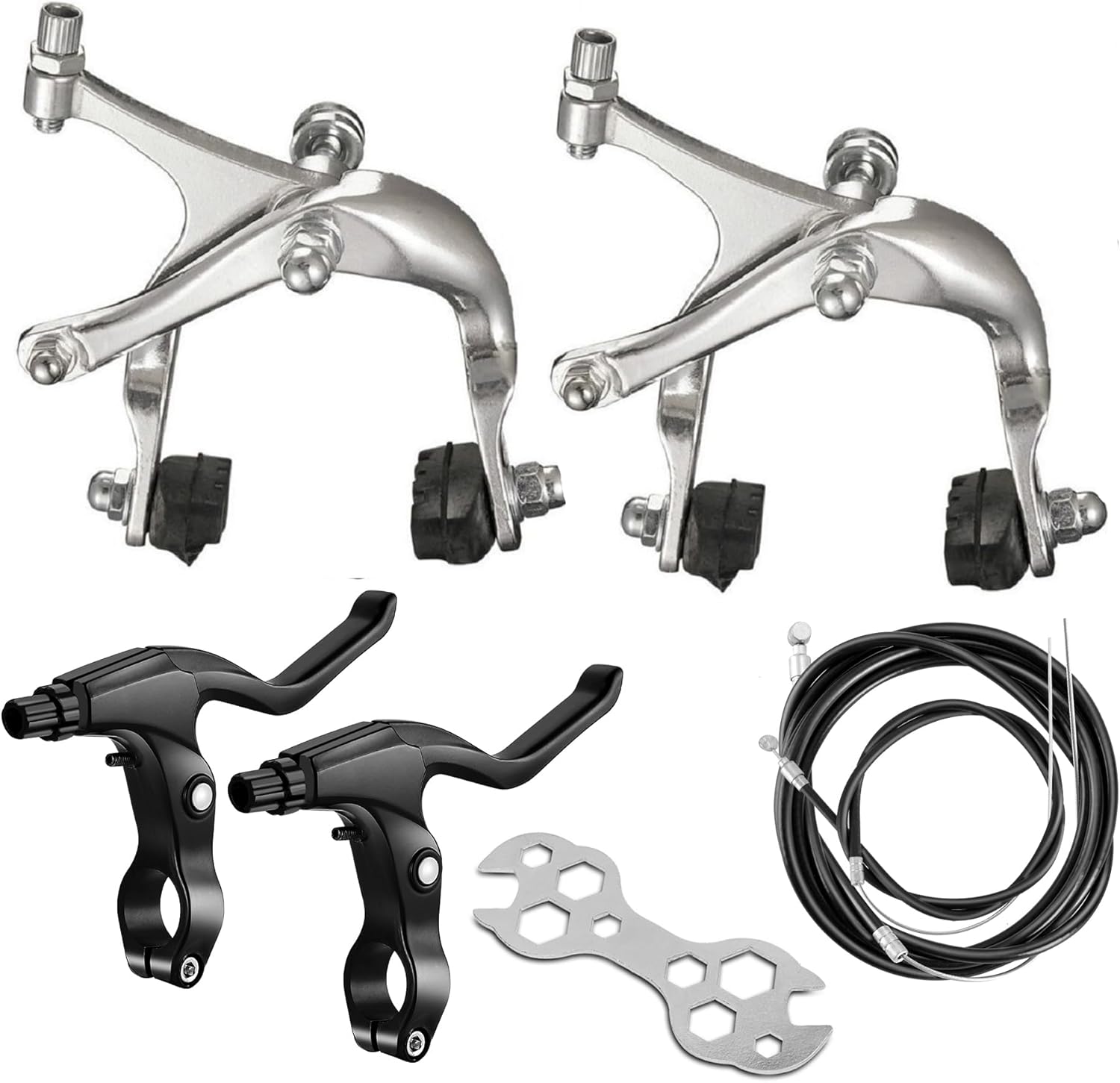 Amazon.com : Hmfmdy Bike Brakes Calipers Set, Bike Brake Pads, Front ...