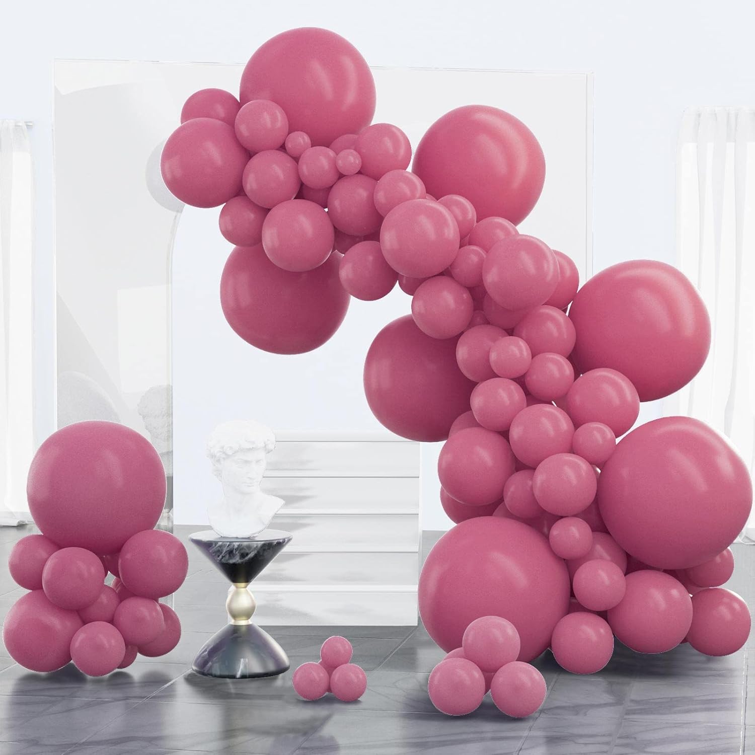 Amazon.com: PartyWoo Opera Mauve Balloons, 100 pcs Boho Pink Balloons ...