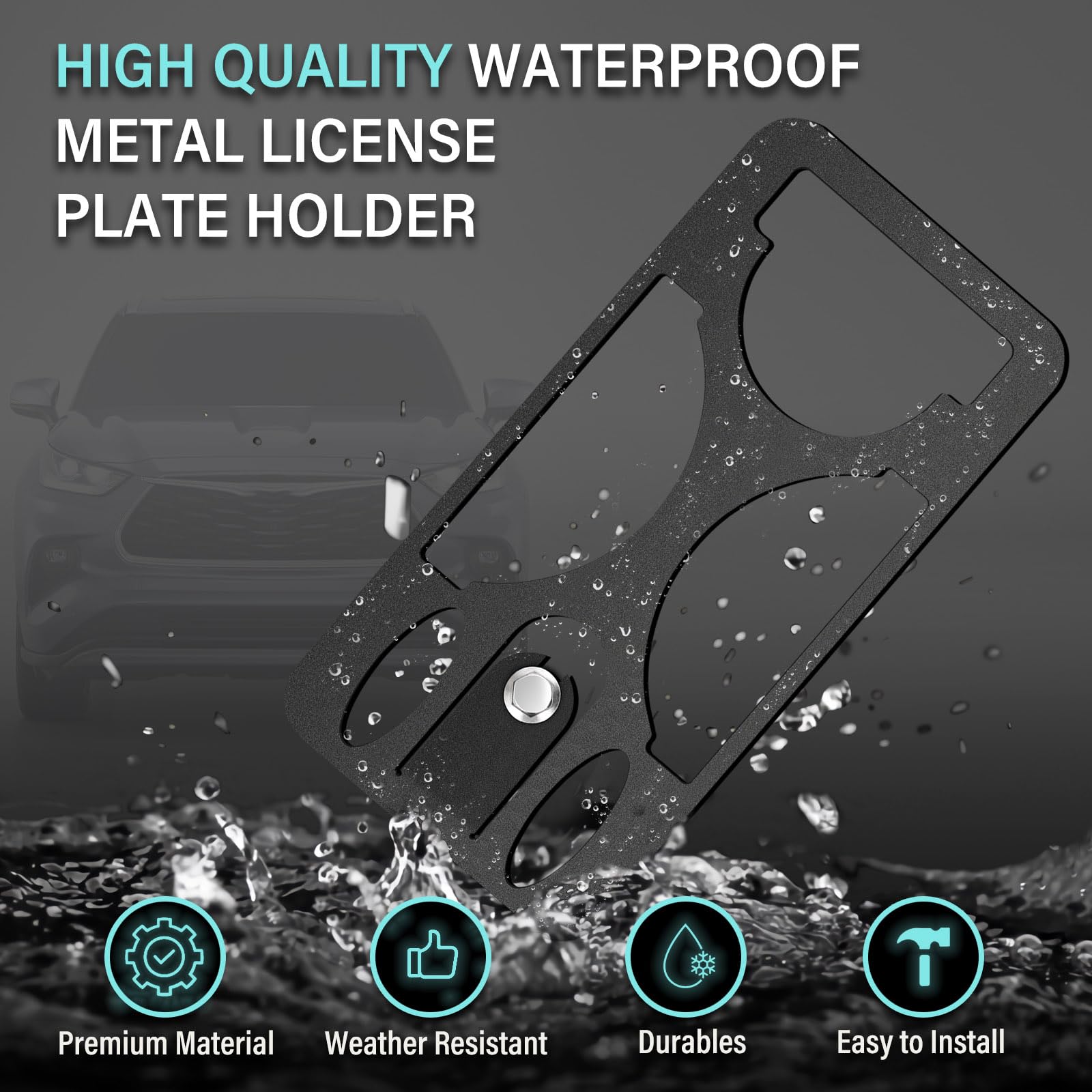 Snapklik.com : No Drill Front Bumper License Plate Mount Compatible